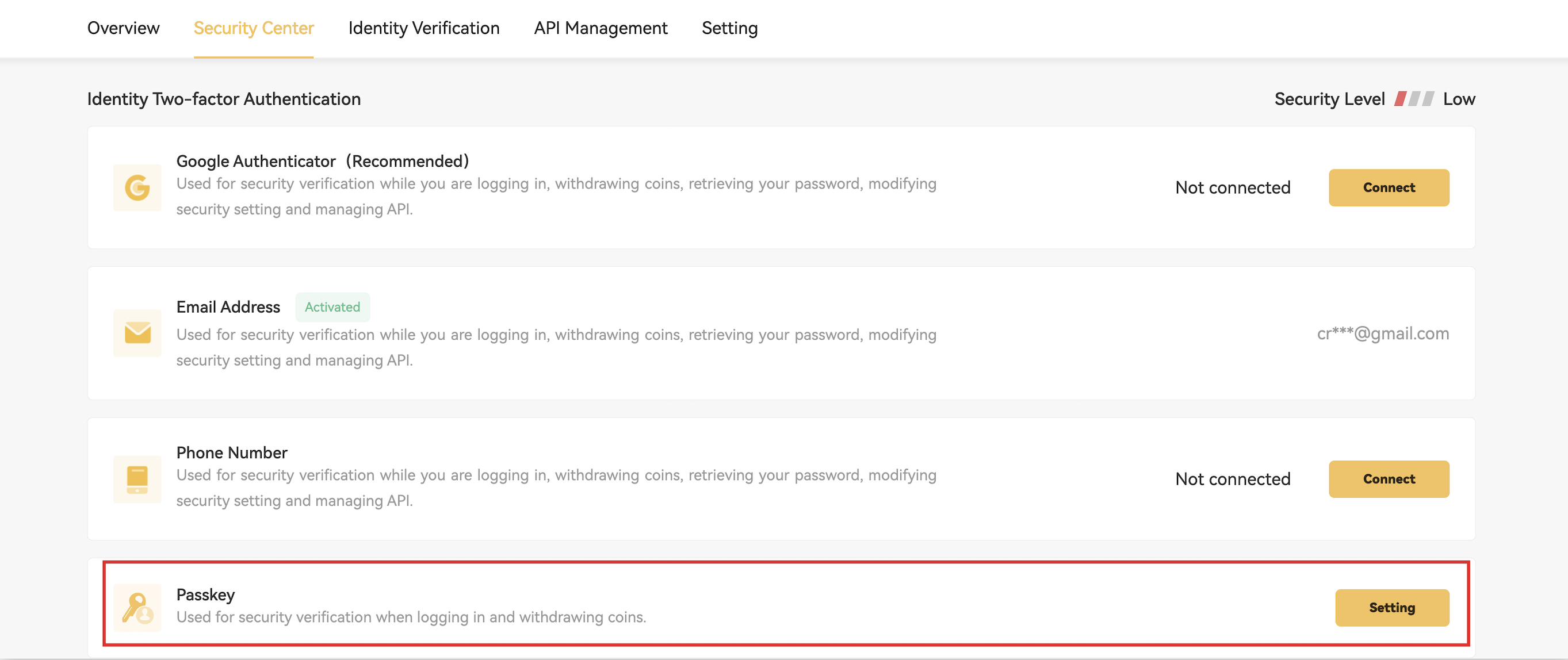 XTrust 계정 내 패스키 생성 방법 – 고객센터